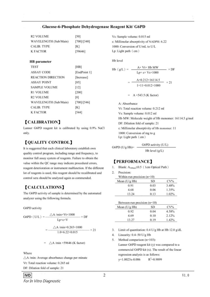 Glucose-6-Phosphate Dehydrogenase Reagent Kit (G6PD) - Linkseas ...